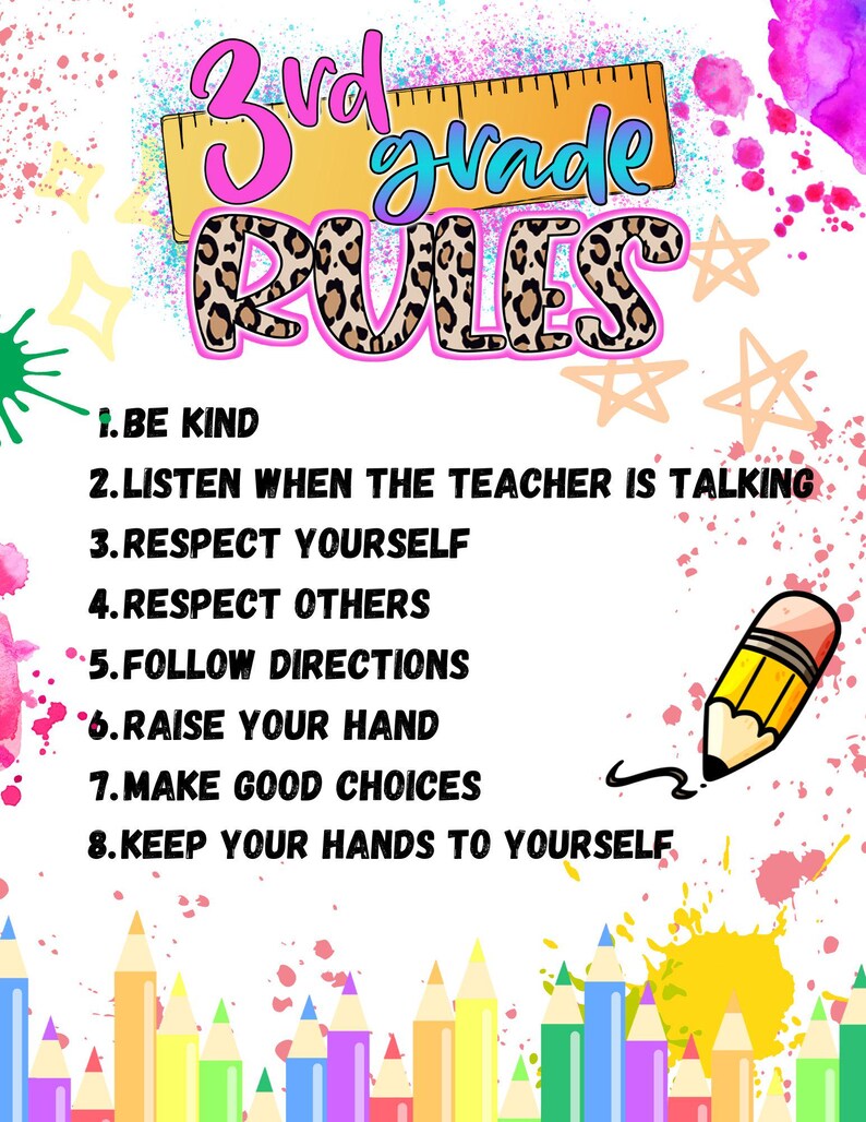 Third Grade Classroom Rules - Etsy