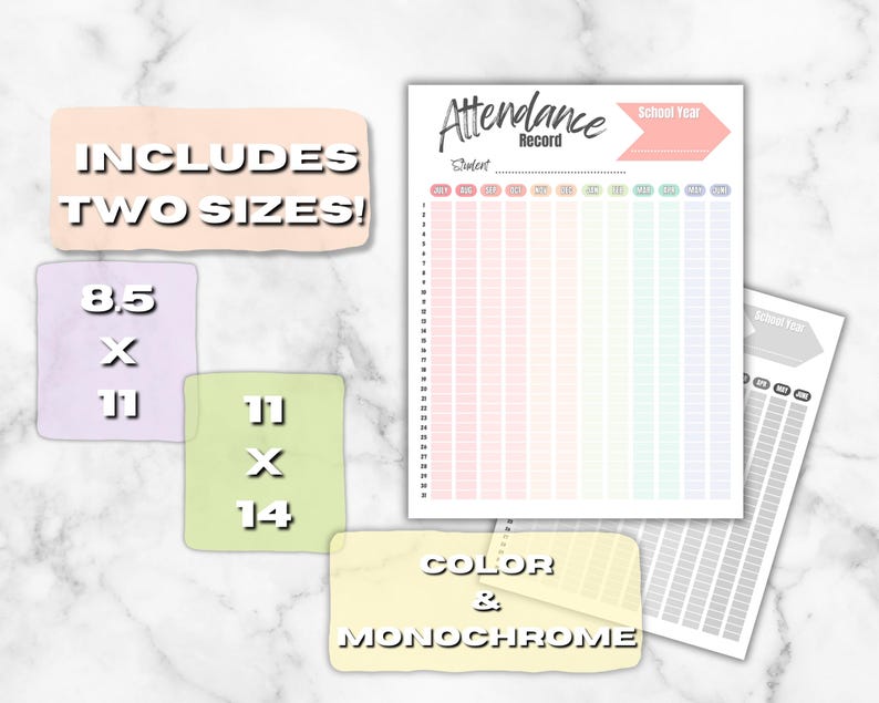 Homeschool Attendance Record Sheet, Student Attendance, Attendance ...