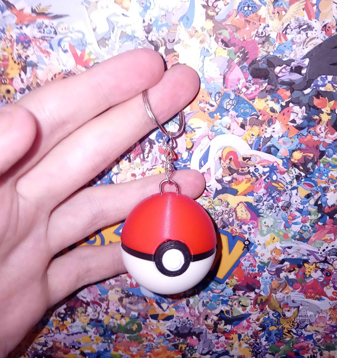 Pokeball Keyring 3D Printed - Etsy