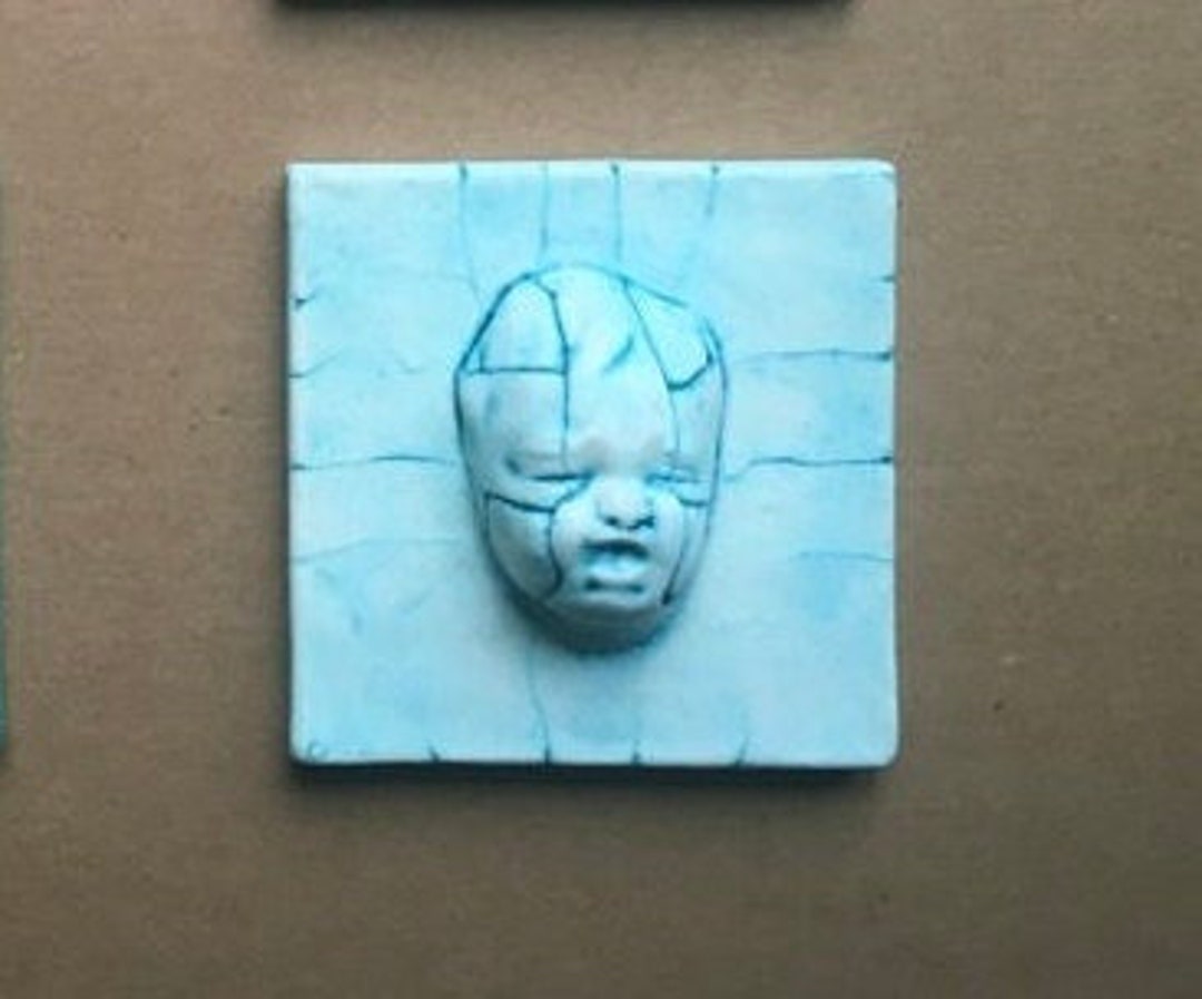 H.R. Giger Style: Ceramic Wall Tile, Crybaby Series, Ceramic Sculpture ...
