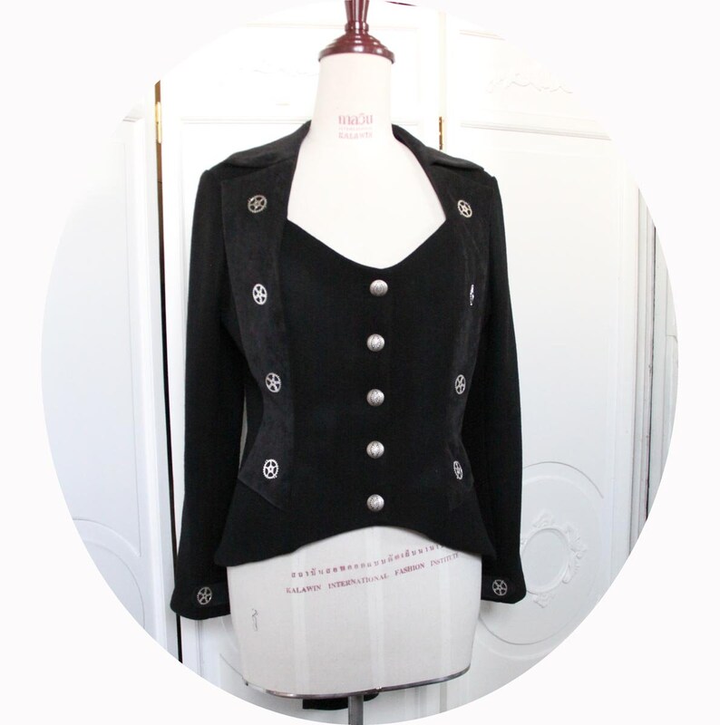 Steampunk jacket with lapels and magpie tail in wool and | Etsy