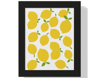 Vintage Lemon Citrus Framed Vertical Poster - Etsy