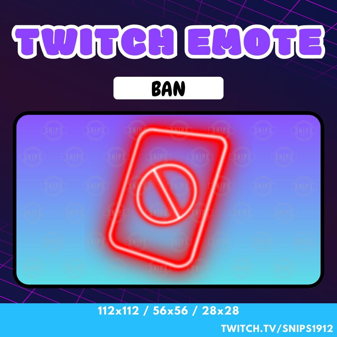 NEON BAN Twitch Emote - Twitch and Discord Emote, Red Ban Emote, Red ...