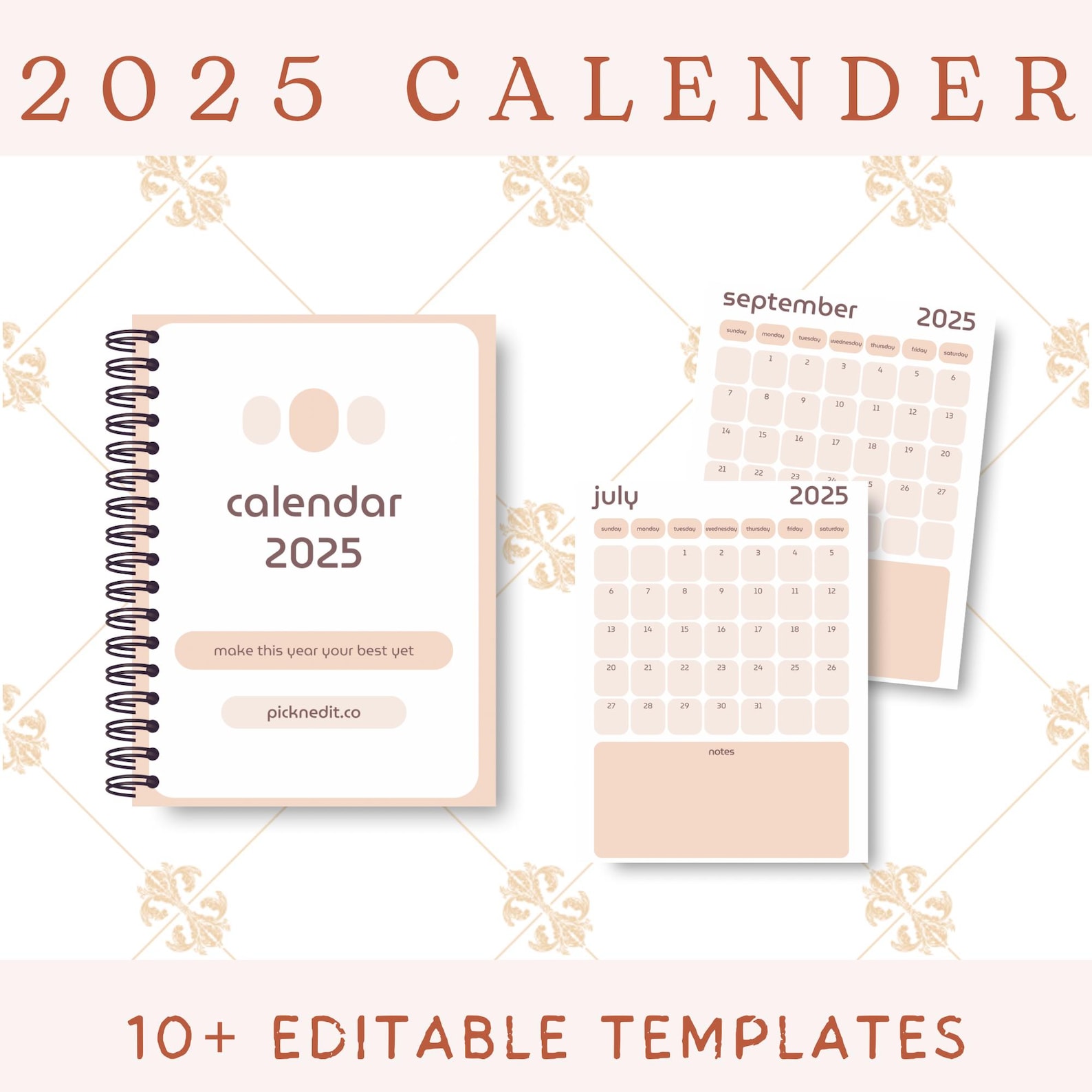 2025 Calender, Printable Calender 2025, Editable 2025 Calender Template ...