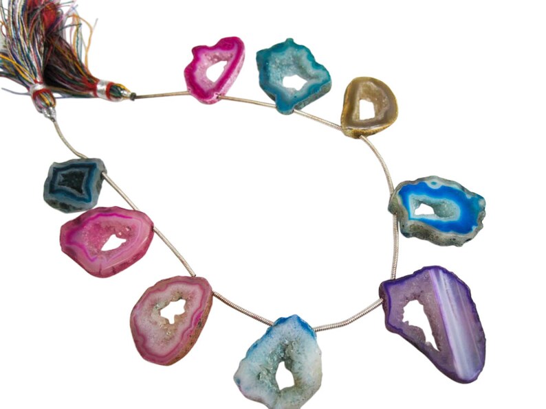 Druzy Quartz Beads, Drusy Quartz Beads, Multi Color Druzy Drusy Slices ...