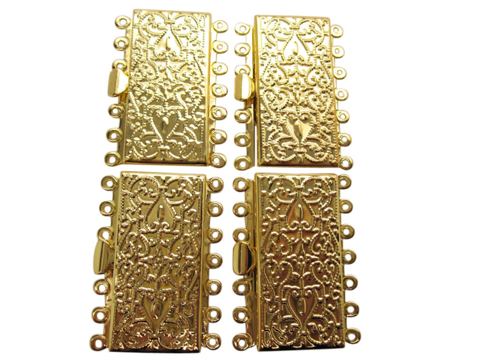 7 Strand Clasp Multi Strand Clasp Brass Box Clasp Rectangle - Etsy