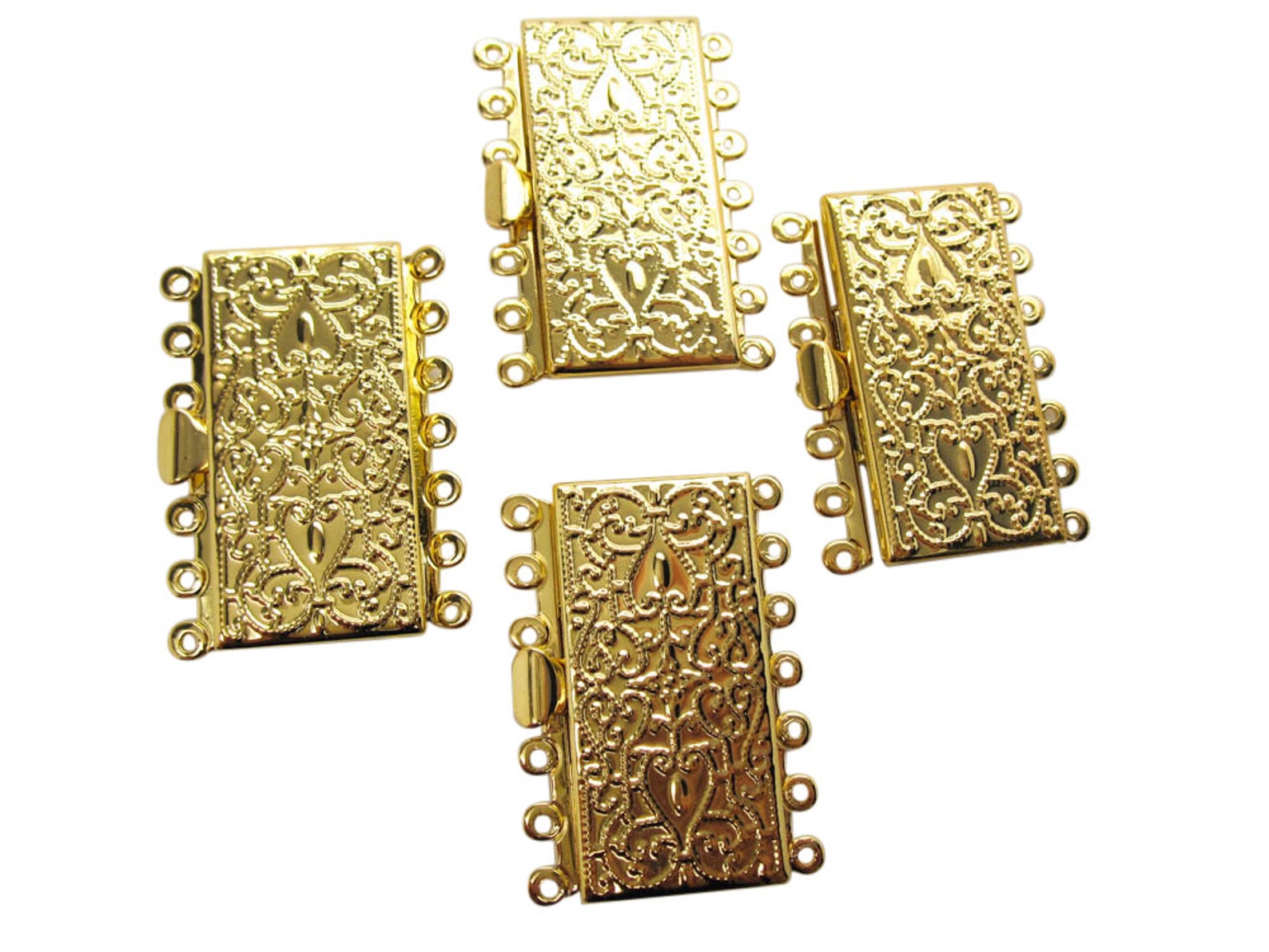 7 Strand Clasp Multi Strand Clasp Brass Box Clasp Rectangle | Etsy