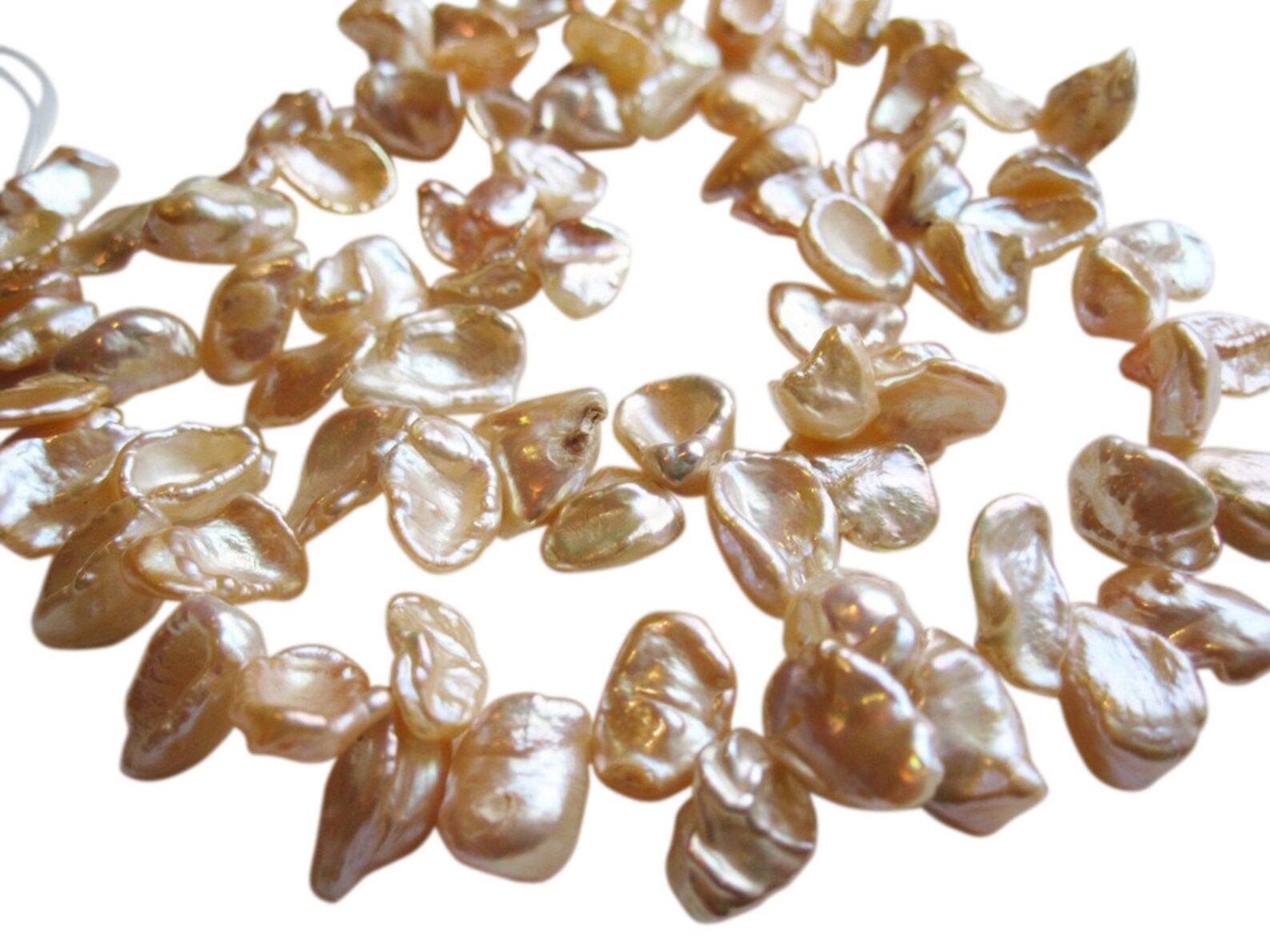 Keishi Pearls Freshwater Peach Color Cornflake Peach Keshi | Etsy