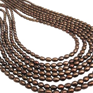 Bronze Pearls, Bronze Color Freshwater Pearls, Rice Shape, Bronze, SKU ...