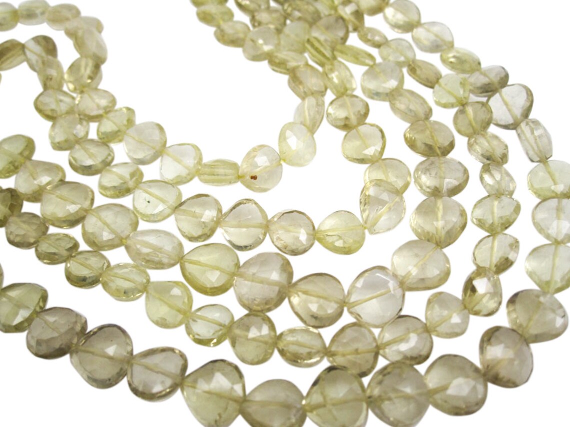 Lemon Topaz Beads, Faceted Heart Briolette, Yellow Topaz, Yellow ...