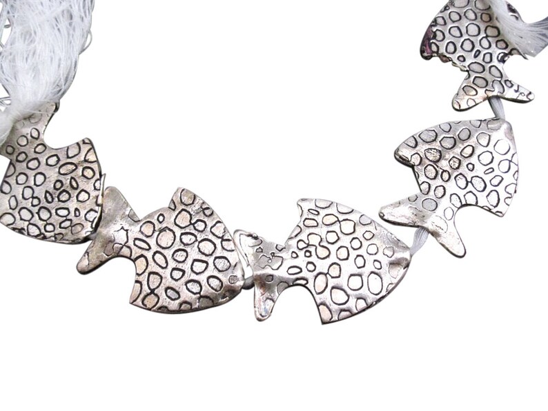 Silver Fish Beads Sterling Silver Fish Carved Silver Fish - Etsy