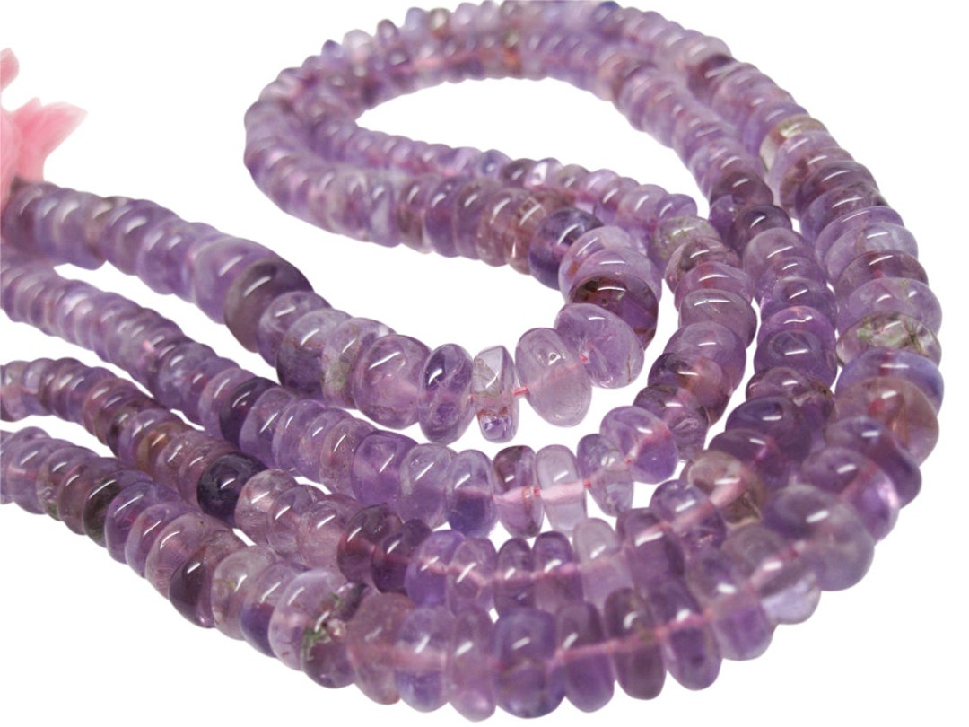 Pink Amethyst Beads, 6mm, Smooth Rondelles, SKU 4457A - Etsy
