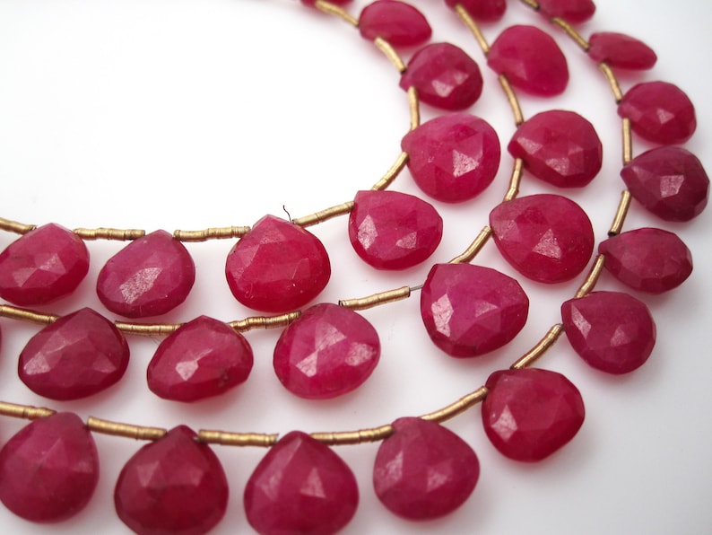 Ruby Briolettes Natural Ruby Beads Faceted Ruby Beads Ruby - Etsy