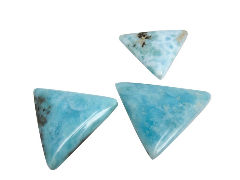 Larimar Cabochon Triangle Cabochon Larimar Pendant Larimar | Etsy