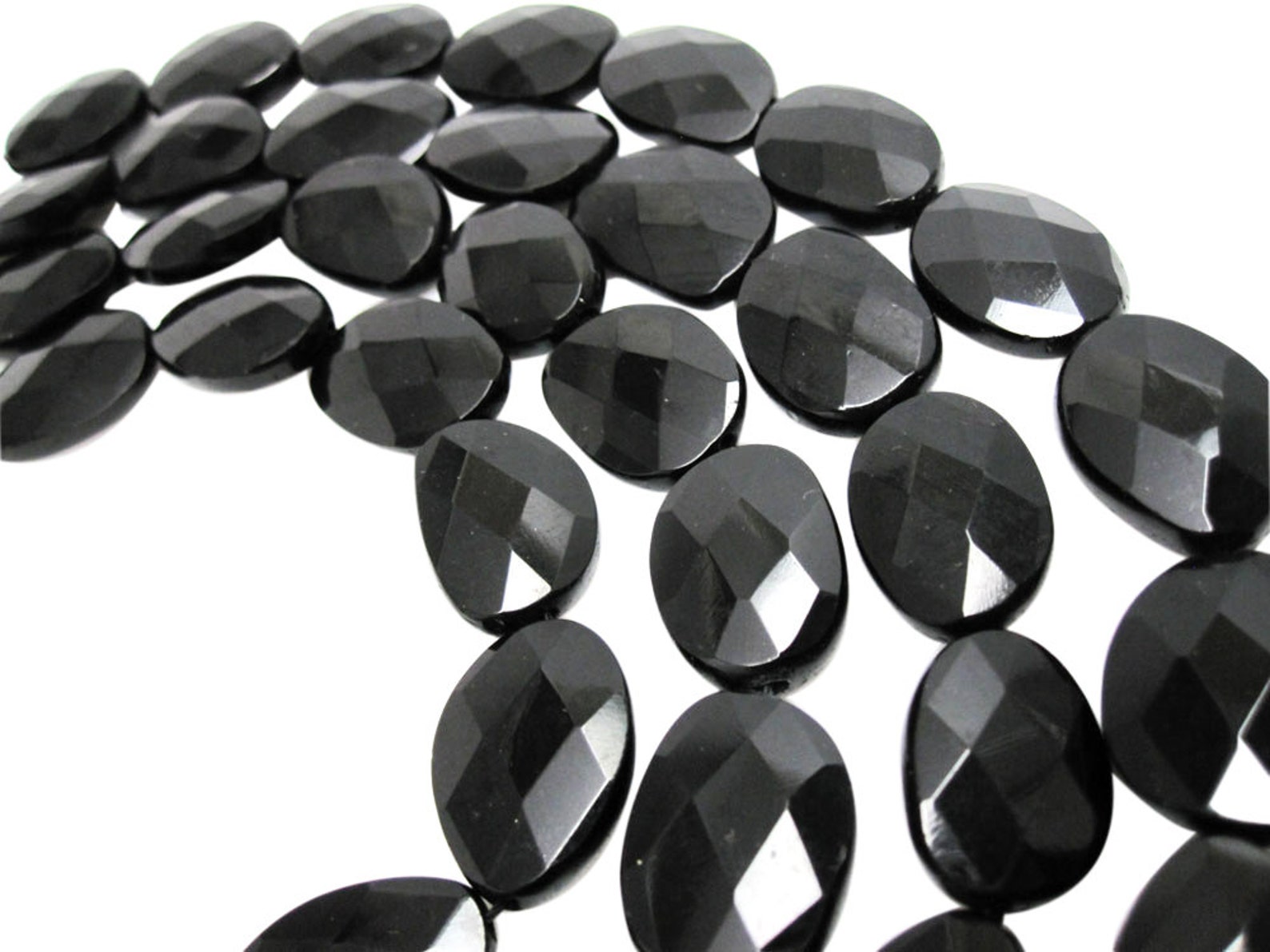 Onyx Beads Black Onyx 14.5mm X 20mm Faceted Pebble SKU - Etsy