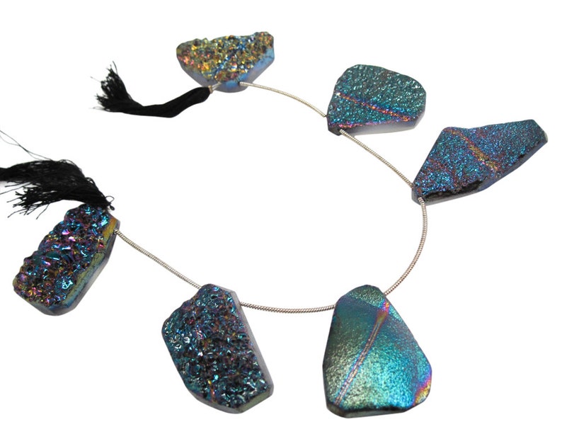 Druzy Beads, Drusy, Titanium Druzy Beads Briolettes, Titanium Drusy ...