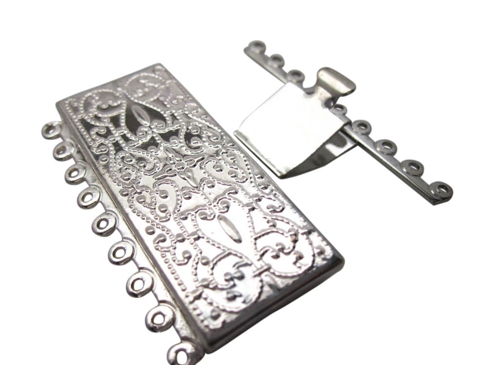 9 Strand Clasp Brass Box Clasp Rectangle Clasp Multi Strand - Etsy