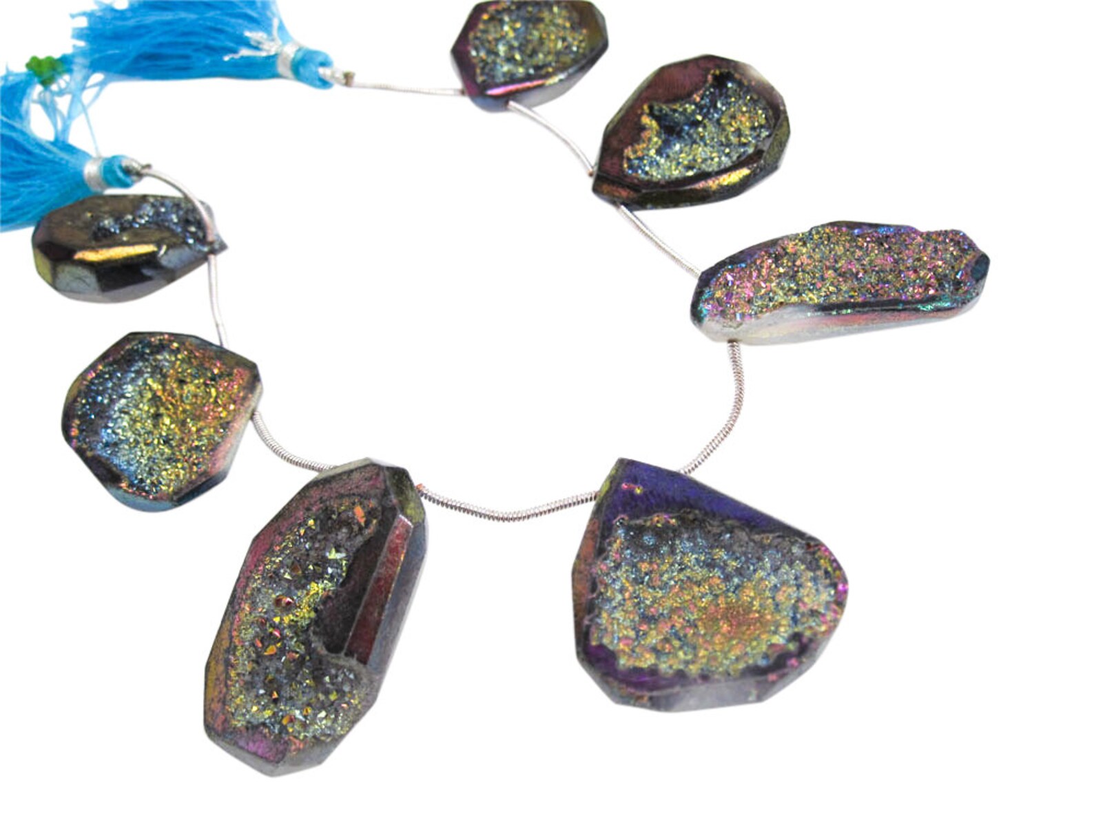 Druzy Beads | Drusy | Titanium Druzy Beads Briolettes | Titanium Drusy ...