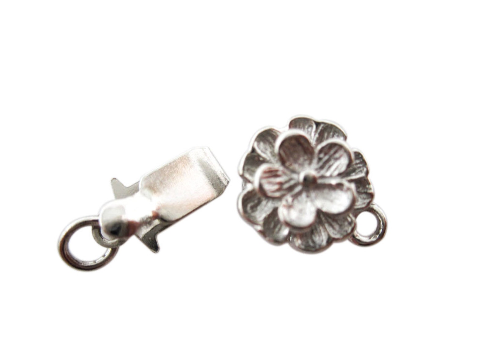 2 Flower Clasps Single Strand Clasps Flower Box Clasp - Etsy
