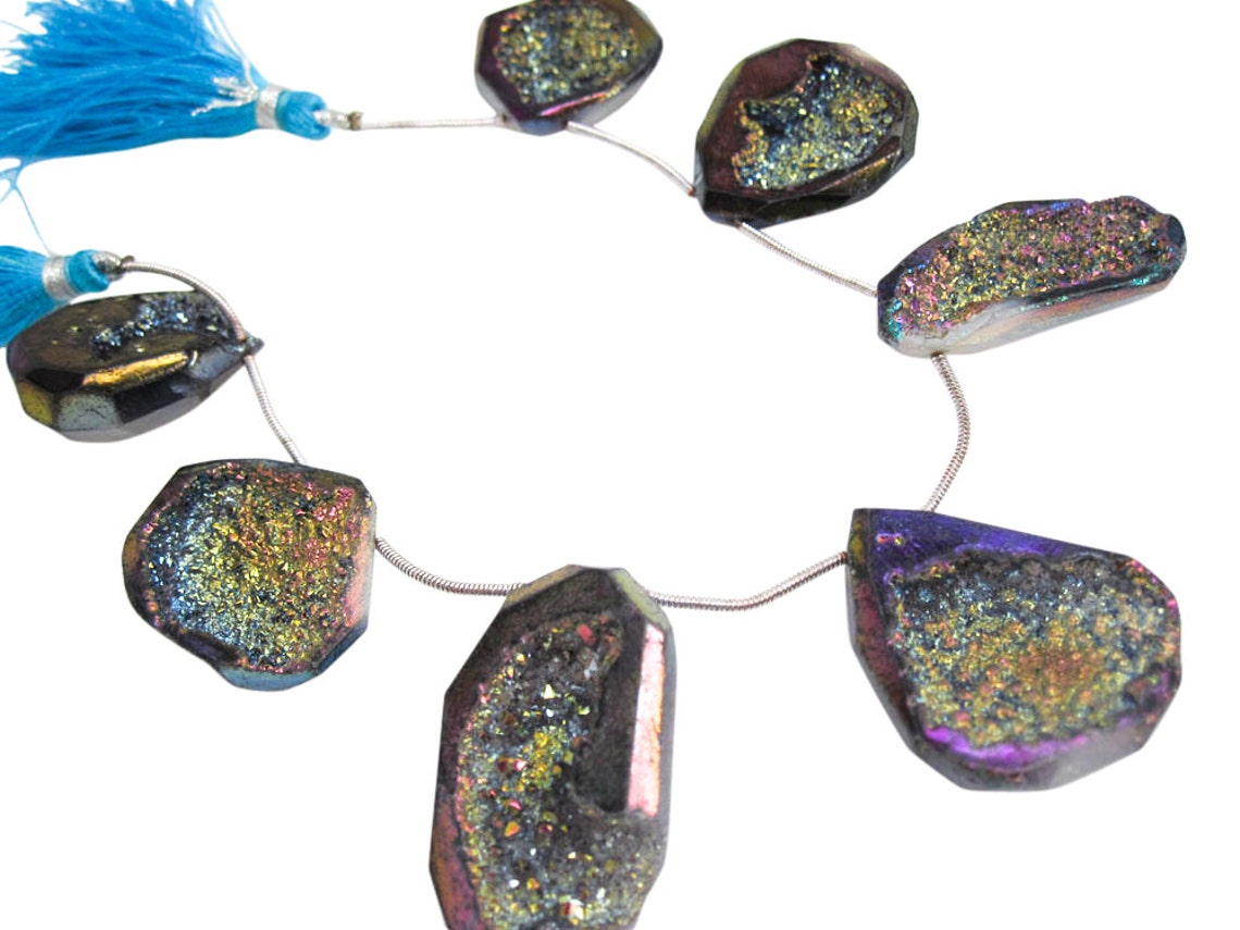 Druzy Beads | Drusy | Titanium Druzy Beads Briolettes | Titanium Drusy ...