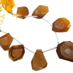 Druzy Quartz Beads, Drusy Beads, Yellow Chalcedony Druzy Beads, Drusy ...