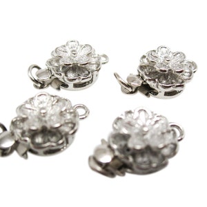 2 Flower Clasps Single Strand Clasps Flower Box Clasp - Etsy