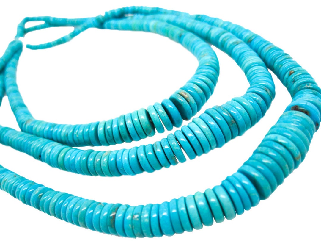 Turquoise Beads | Turquoise | Graduated Discs | Blue Turquoise ...