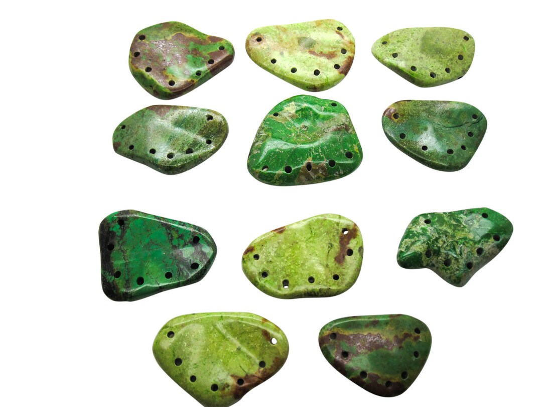 Turquoise Pendant, Green Turquoise, Multi Holes Drilled, SKU 5258 - Etsy