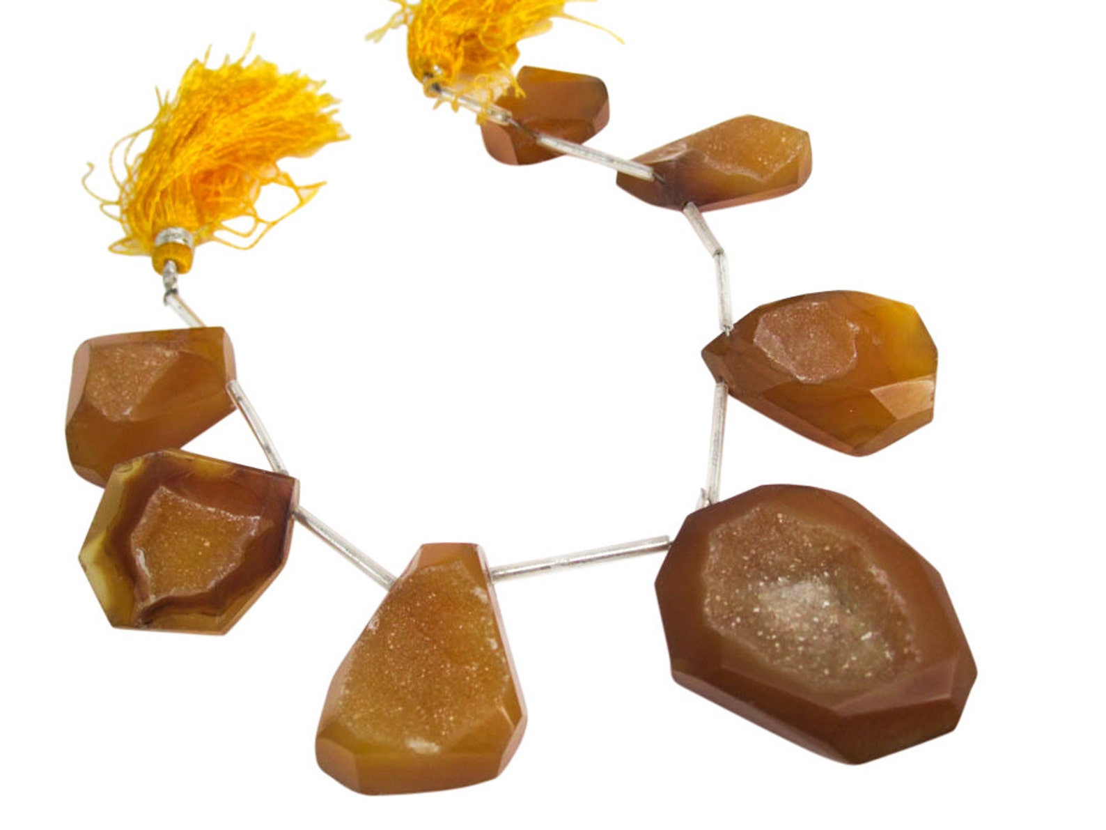 Druzy Quartz Beads Drusy Beads Yellow Chalcedony Druzy - Etsy