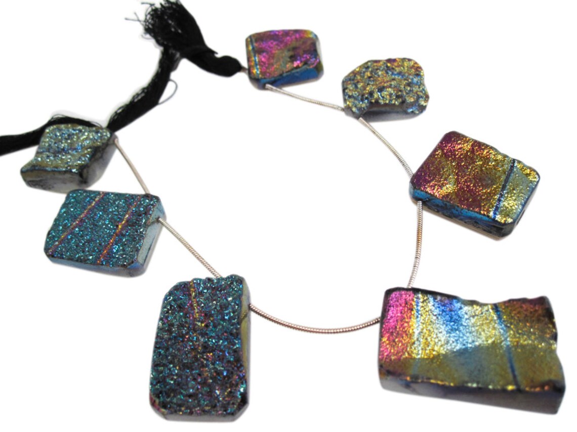 Druzy Beads Drusy Titanium Druzy Beads Briolettes Titanium - Etsy