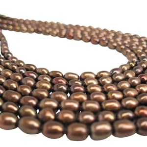 Bronze Pearls, Bronze Color Freshwater Pearls, Rice Shape, Bronze, SKU ...