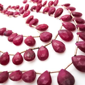 Ruby Briolettes | Natural Ruby Beads | Faceted Ruby Beads | Ruby Beads ...