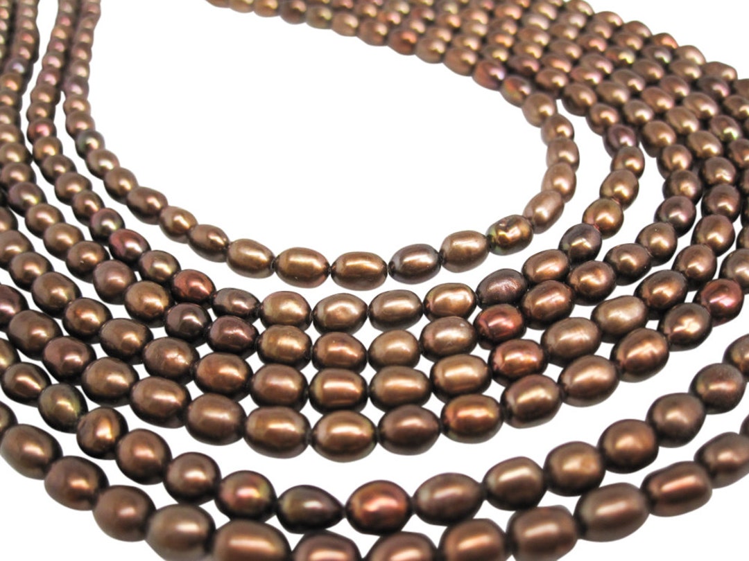 Bronze Pearls, Bronze Color Freshwater Pearls, Rice Shape, Bronze, SKU ...