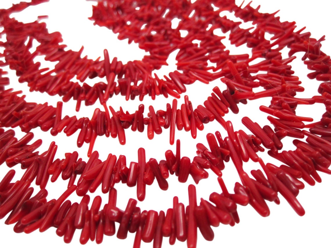 Red Coral Beads, Spikey Coral, Red Coral Chips, SKU 4196A - Etsy