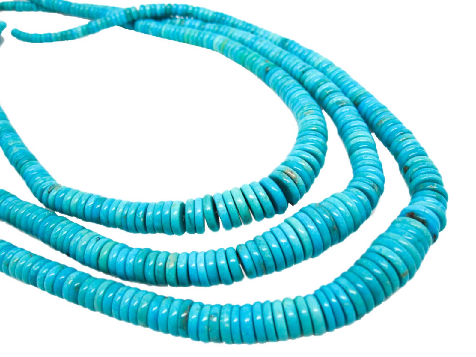 Turquoise Beads Turquoise Graduated Discs Blue Turquoise | Etsy
