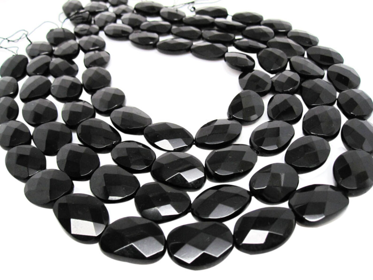 Onyx Beads Black Onyx 14.5mm X 20mm Faceted Pebble SKU - Etsy
