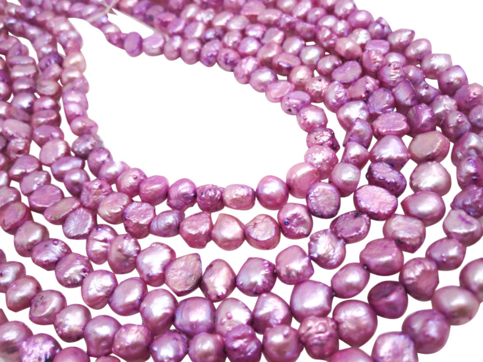 Freshwater Pearl Beads, Violet Pearls, Potato Shape, SKU 4681 - Etsy