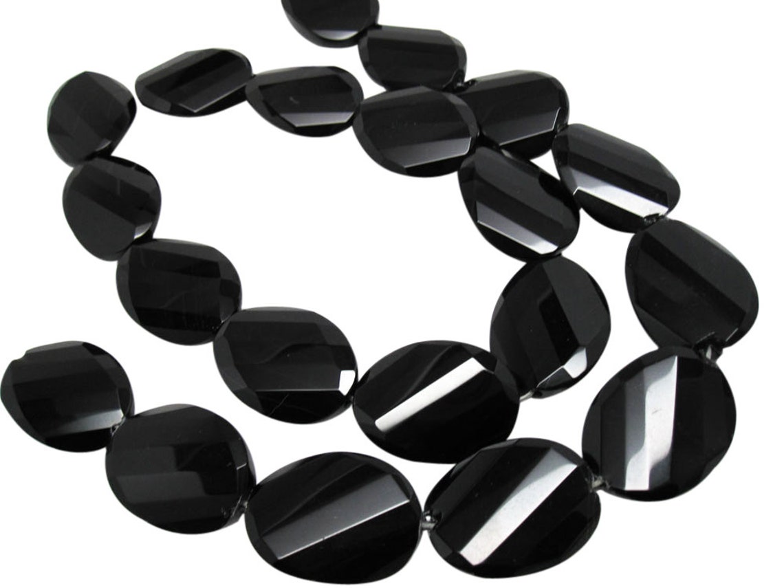 Onyx Beads Black Onyx Beads Faceted Ovals SKU 4294A - Etsy