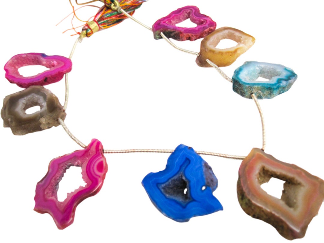 Druzy Quartz Beads, Drusy Quartz Beads, Multi Color Druzy Drusy Slices ...