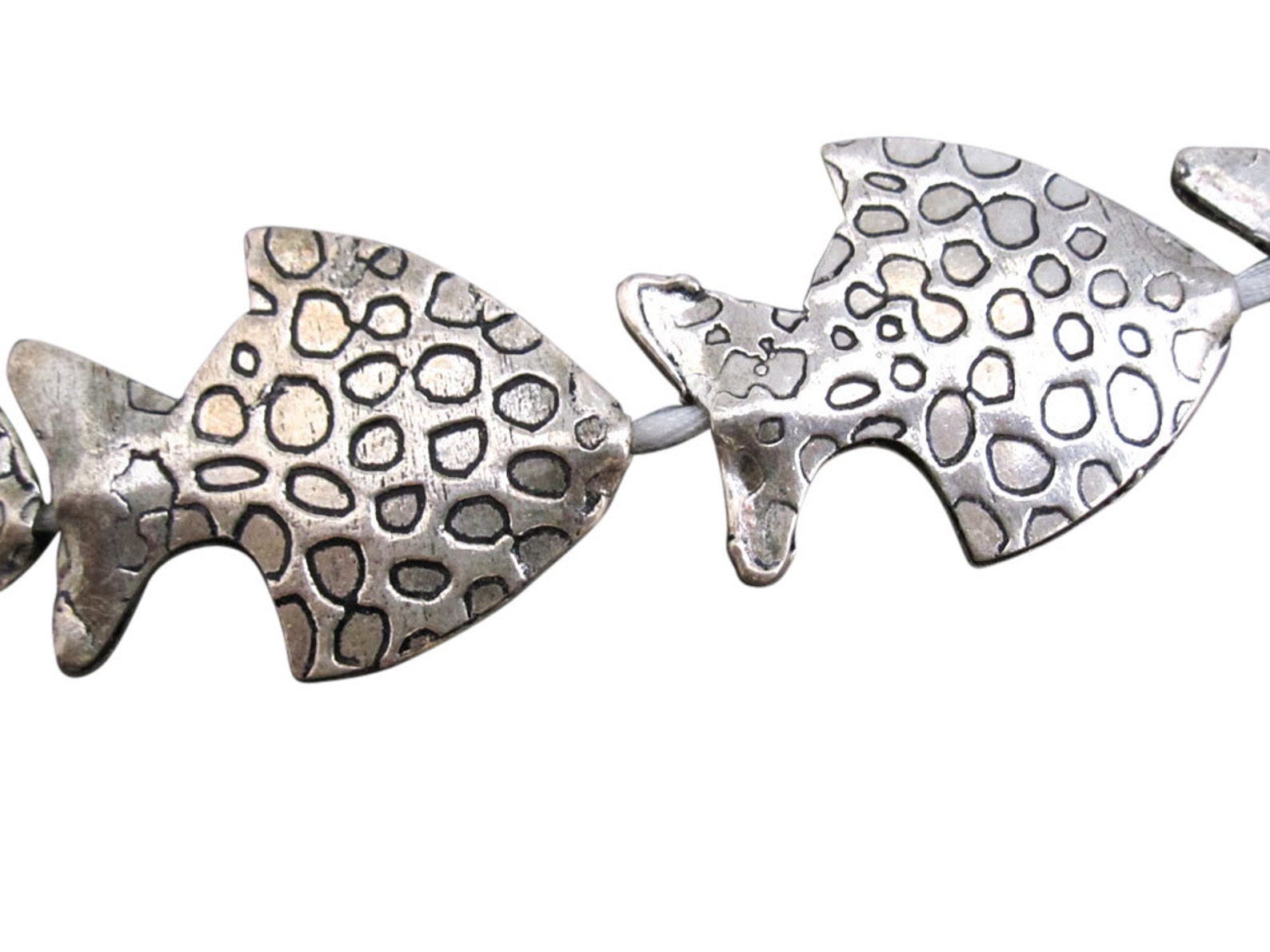 Silver Fish Beads Sterling Silver Fish Carved Silver Fish - Etsy