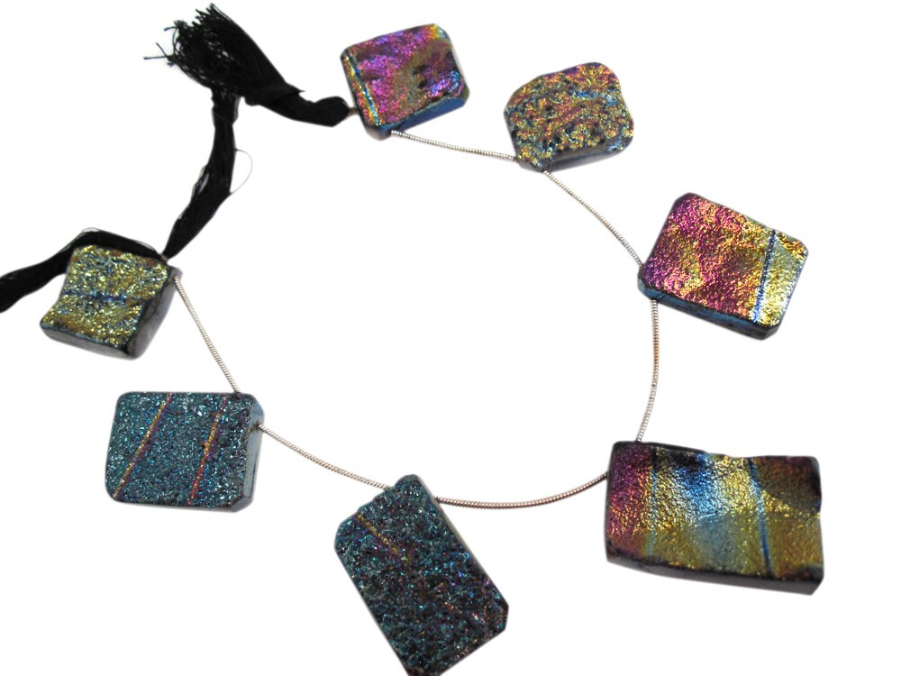 Druzy Beads Drusy Titanium Druzy Beads Briolettes Titanium - Etsy