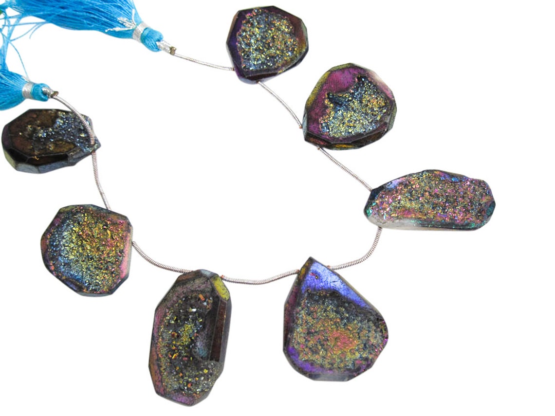 Druzy Beads | Drusy | Titanium Druzy Beads Briolettes | Titanium Drusy ...