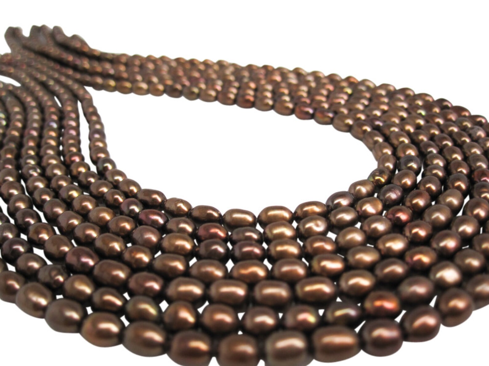 Bronze Pearls, Bronze Color Freshwater Pearls, Rice Shape, Bronze, SKU ...