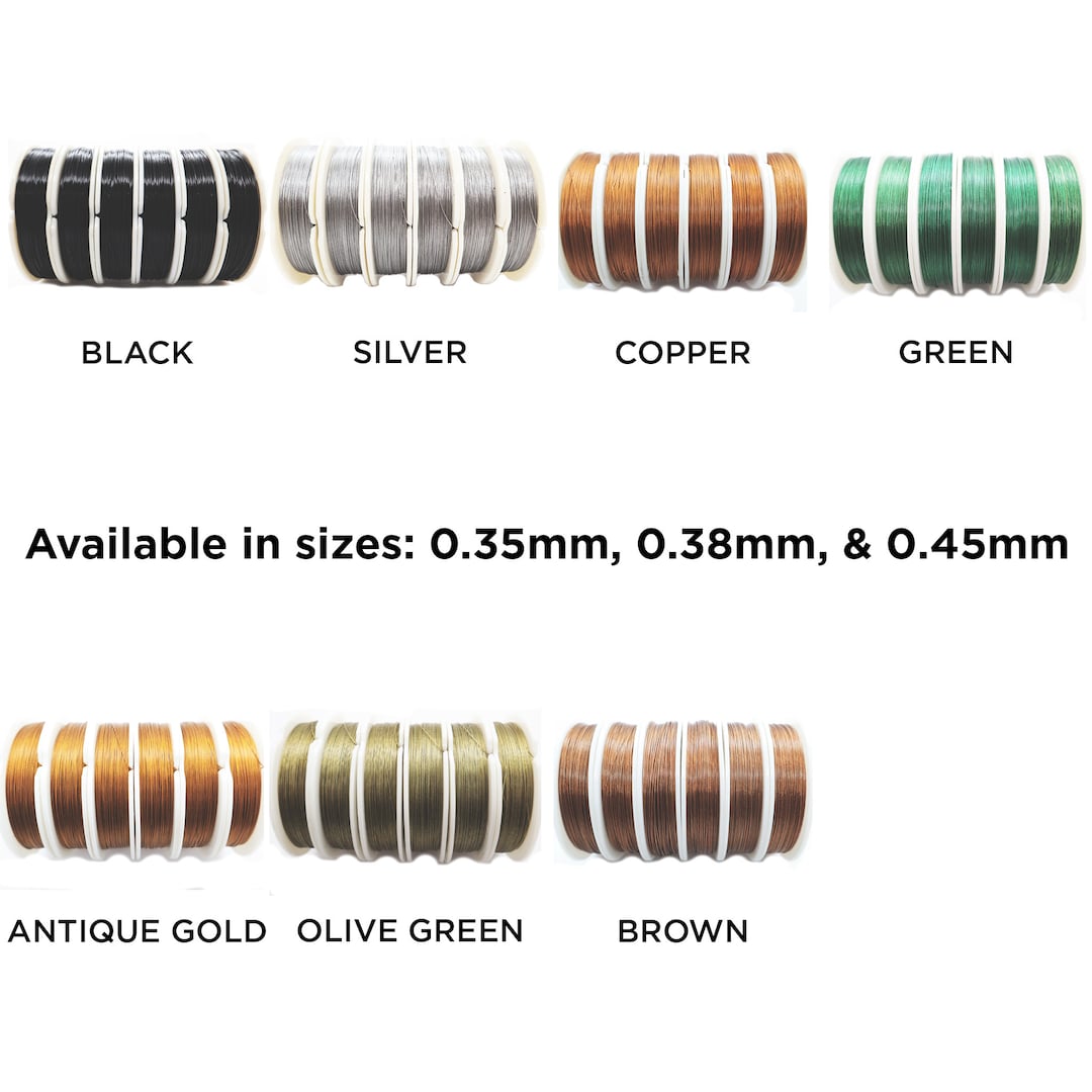 Tiger Tail Beading Wire | 0.35mm-0.45mm | 328 Feet or 100 Meters | 1 ...