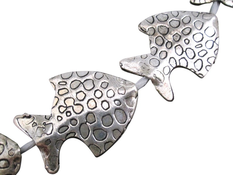 Silver Fish Beads Sterling Silver Fish Carved Silver Fish - Etsy