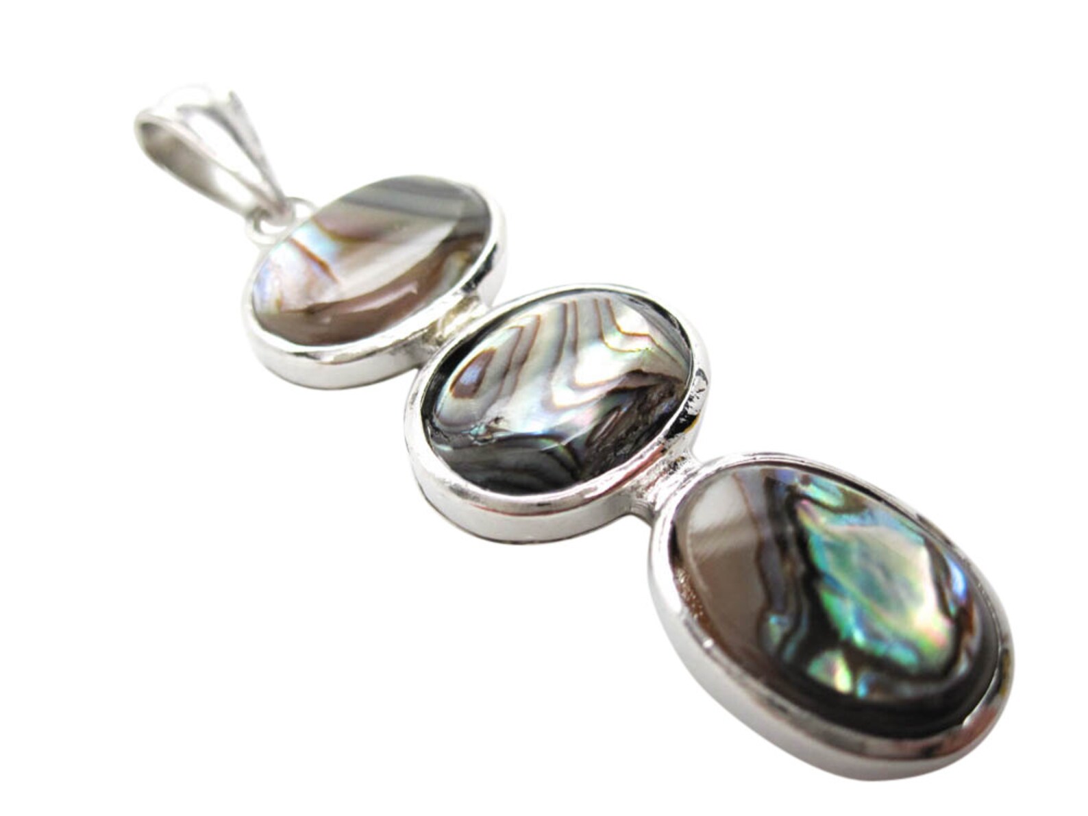 Abalone Pendant Silver Pendant Silver Plated Pendant SKU - Etsy