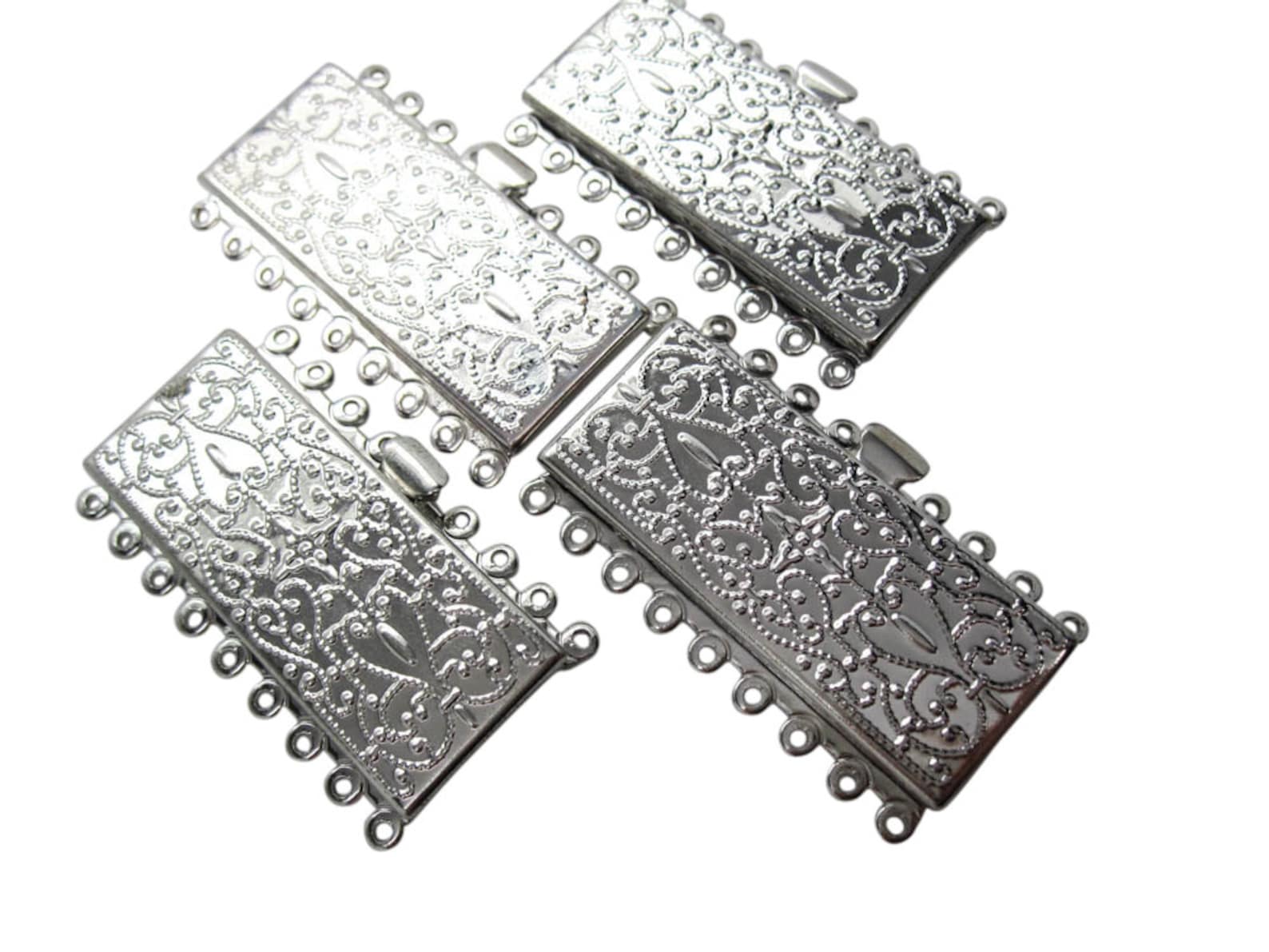 9 Strand Clasp Brass Box Clasp Rectangle Clasp Multi Strand - Etsy