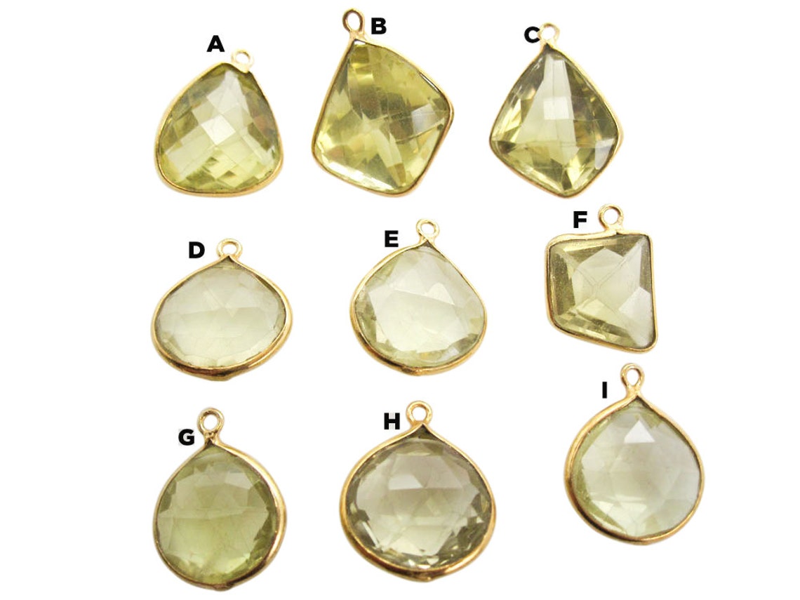 Yellow Topaz Connectors Lemon Topaz Drop 22KT Gold Vermeil - Etsy