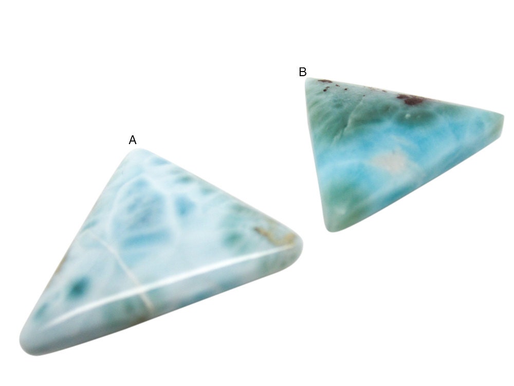 Larimar Cabochon Triangle Cabochon Larimar Pendant Larimar - Etsy