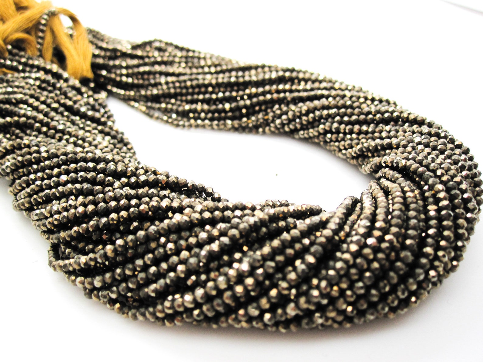 Faceted Pyrite Beads, Pyrite Beads Rondelles, Faceted Rondelles, 2mm ...